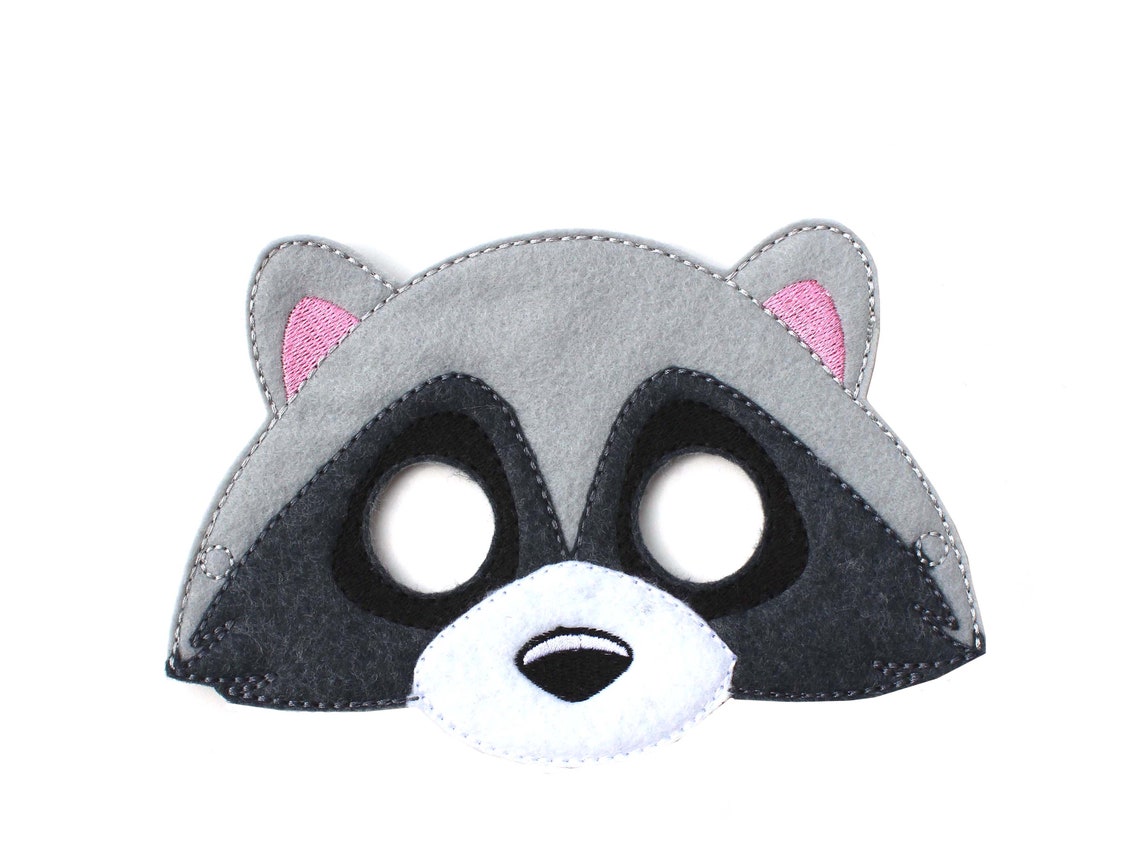 Kids Raccoon Mask Costume Felt Mask Kids Face Mask Animal - Etsy