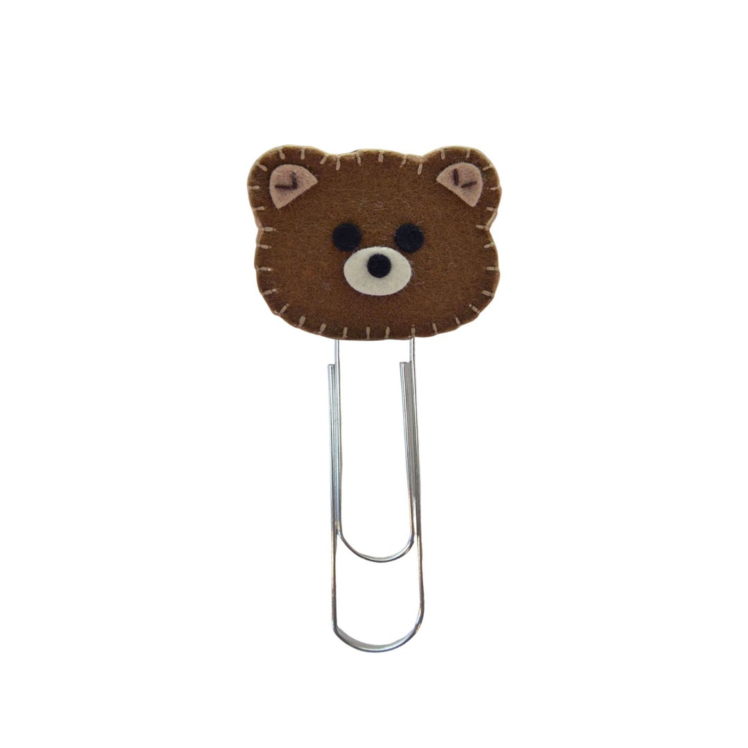 Extra LARGE Paperclip Bookmark, Brown Bear Bookmark, Felt Bookmark ...