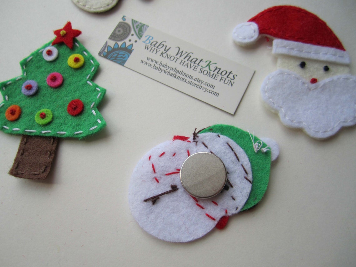 Holiday Magnet Set, Christmas Magnets, Christmas Tree, Reindeer, Santa ...