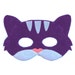 Kids Cat Mask, Purple Cat Costume, Felt Mask, Kids Face Mask, Animal ...