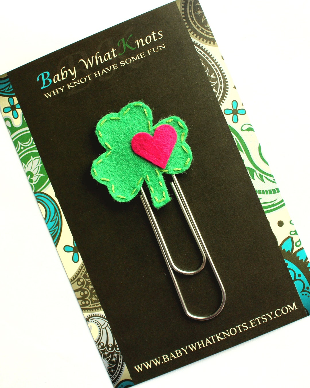 Extra LARGE Paperclip Bookmark, Party Favor, St. Patricks Day Bookmark ...