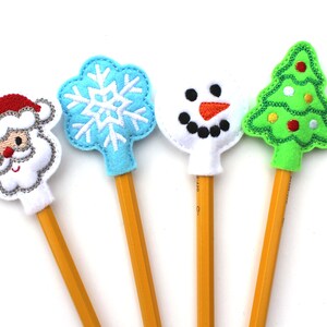 Christmas Pencil Topper Set, Christmas Pencil Toppers, Felt Pencil ...