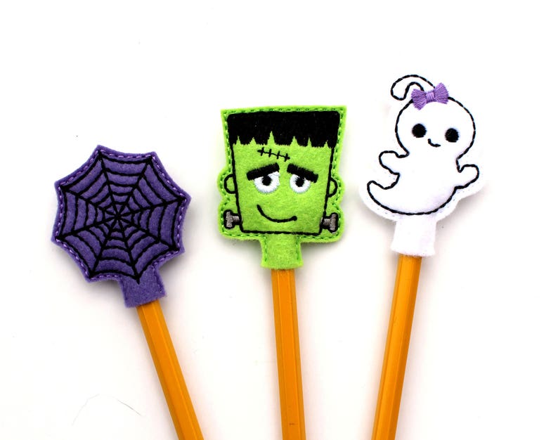 Halloween Pencil Topper Set Halloween Pencil Toppers Felt - Etsy