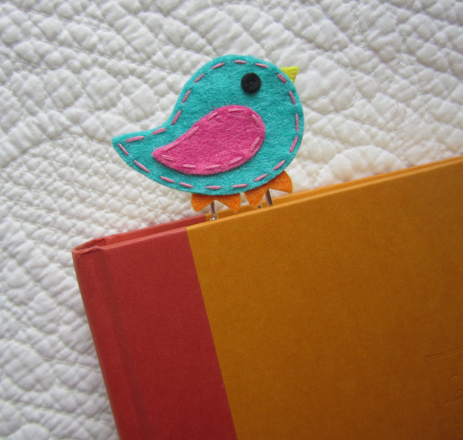 Extra LARGE Paperclip Bookmark, Bird Bookmark, Kids Felt Bookmark ...