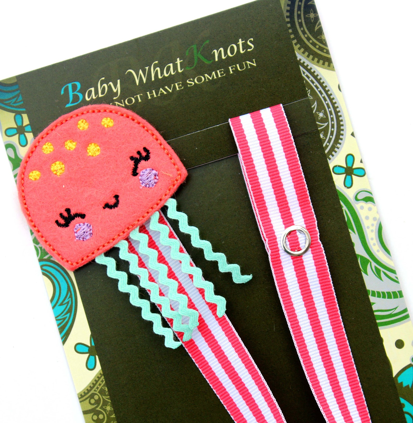 Jellyfish Pacifier Clip, Ocean, Sea, Nautical, Pacifier Holder, Binky ...