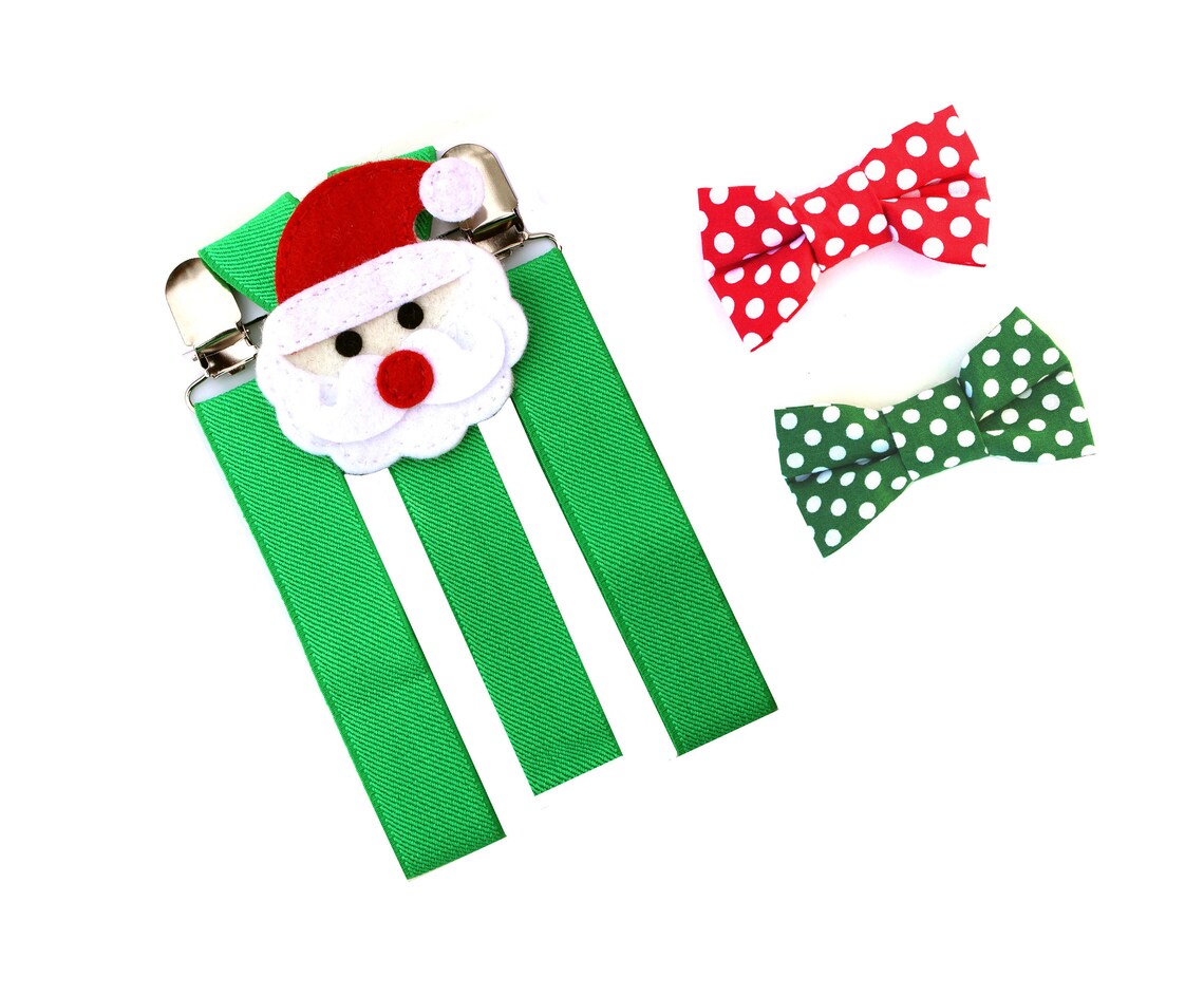 Green Santa Suspenders, Christmas Suspenders, Baby Suspenders, Toddler ...
