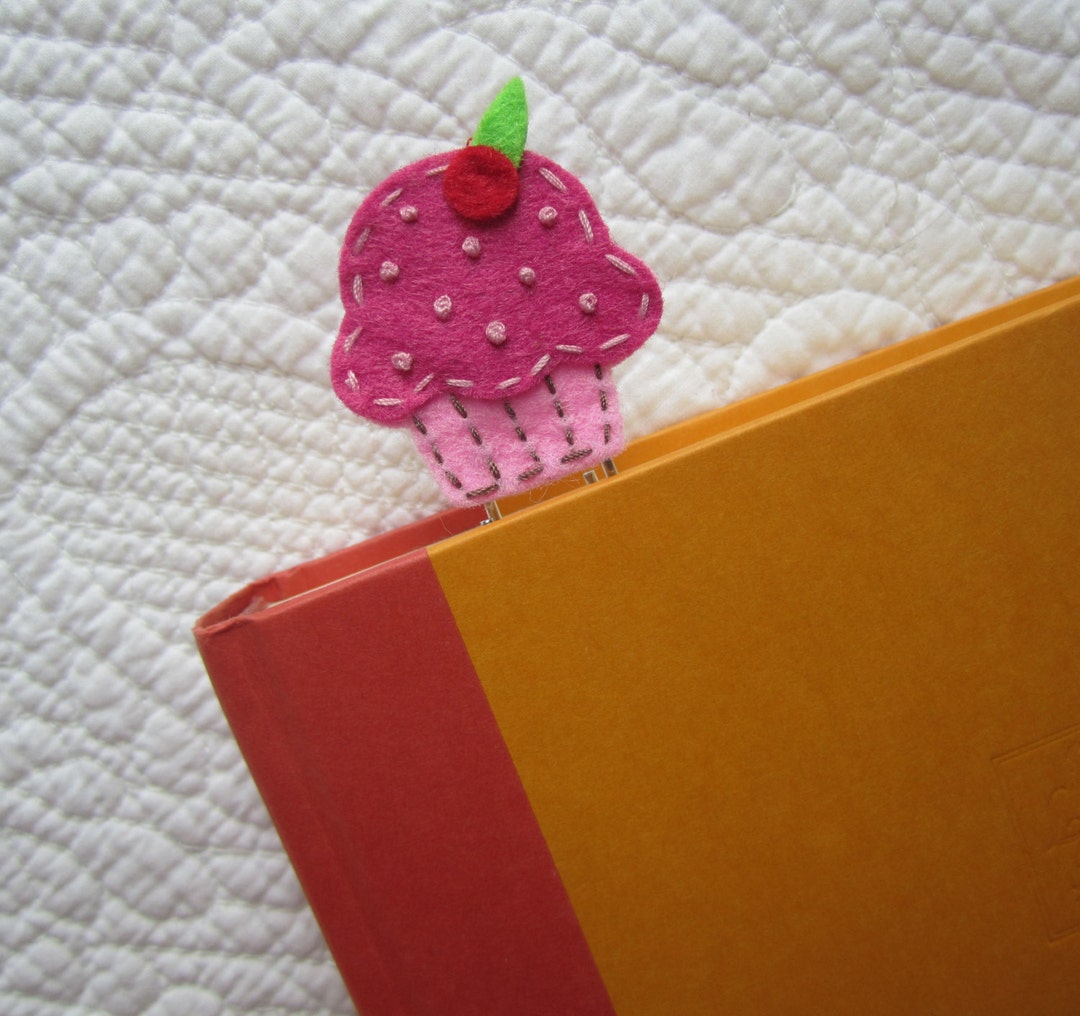 Extra LARGE Paperclip Bookmark, Cupcake Bookmark, Felt Bookmark ...
