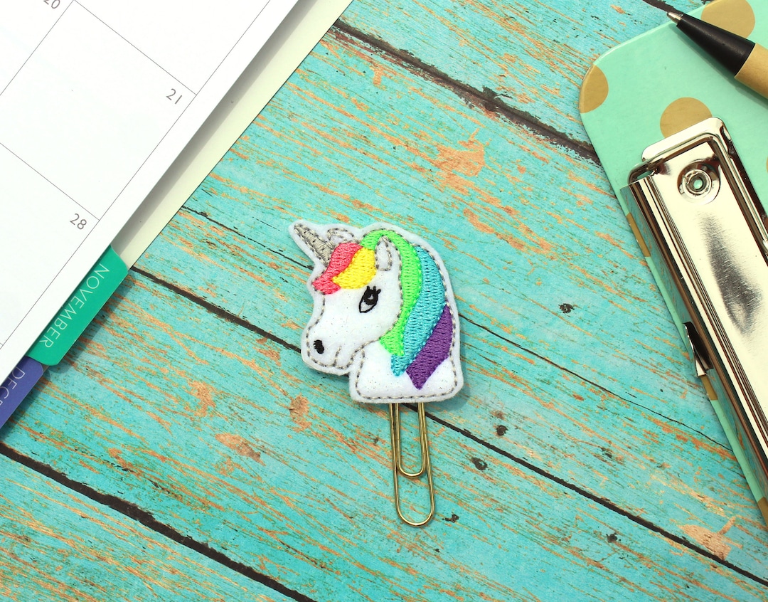 Unicorn Planner Clip, Planner Accessories, Party Favor, Bookmark, Paper ...