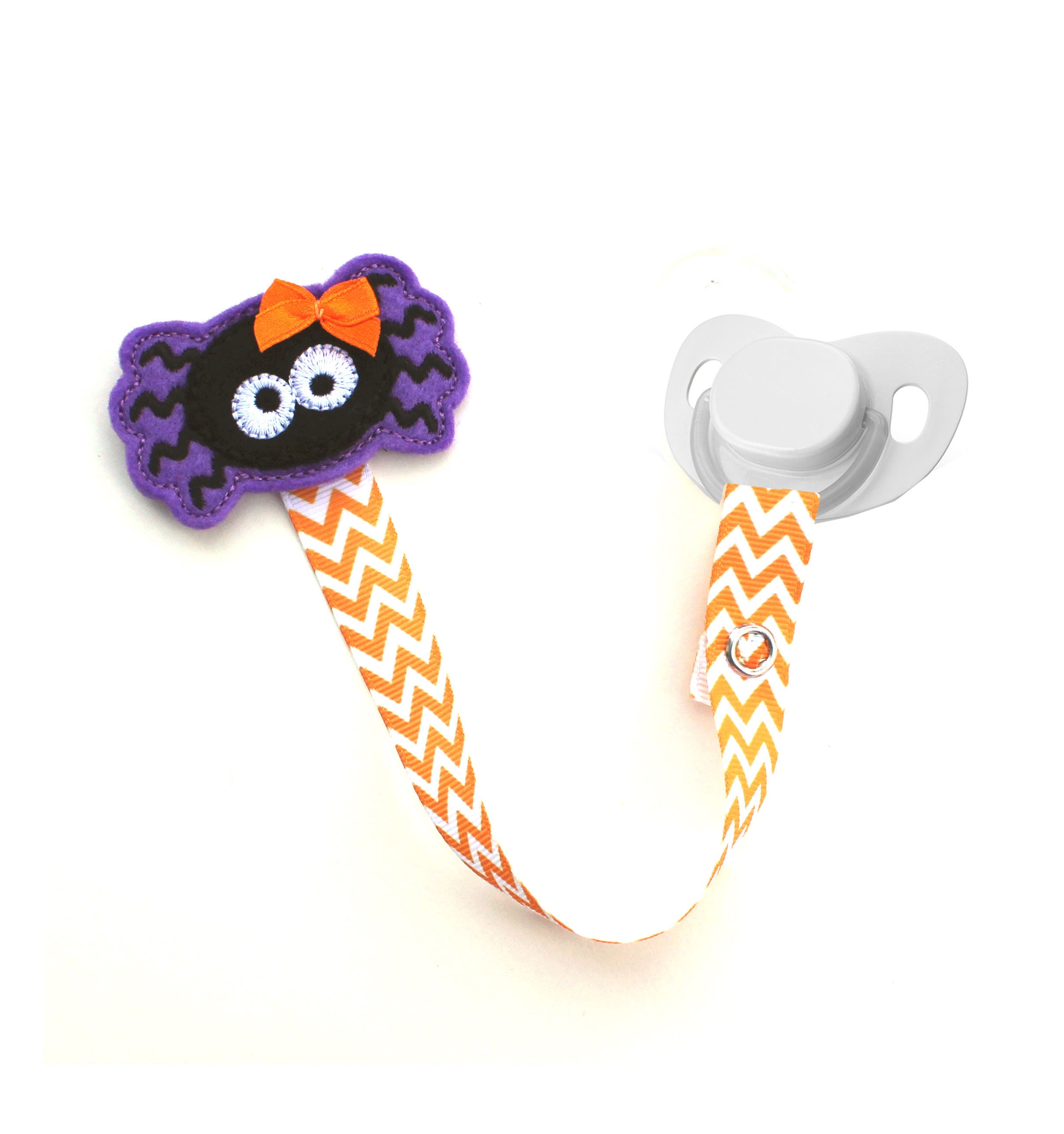 Halloween Pacifier Clip, Spider, Girl Pacifier Clip, Pacifier Holder ...