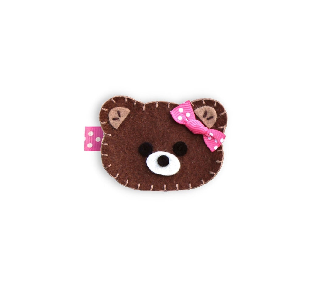 Bear Hair Clip, Teddy Bear, Baby Hair Clippies, Girl Barrette, Bear ...