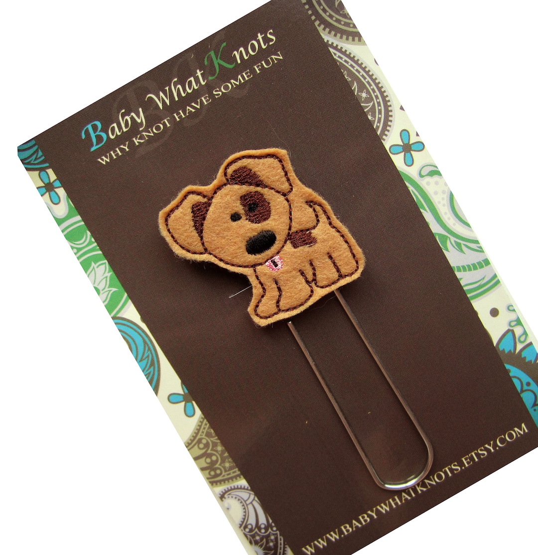 Extra LARGE Paperclip Bookmark, Puppy Dog Bookmark, Felt Bookmark ...