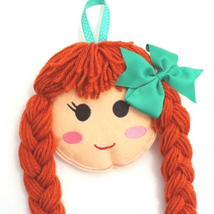 Doll Face Hair Clip Holder, Doll Face Bow Holder, Blonde, Brunette, Red ...