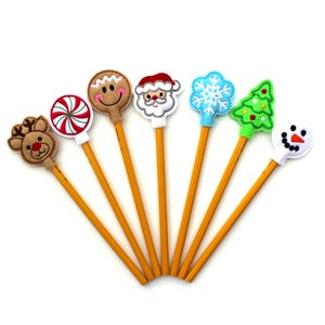 Christmas Pencil Topper Set, Christmas Pencil Toppers, Felt Pencil ...