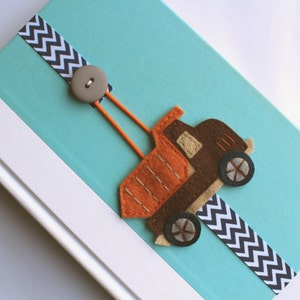 Elastic Ribbon Bookmark, Kids Bookmark, Truck Bookmark, Dump Truck ...