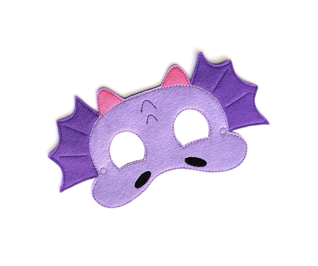 Kids Dragon Mask, Dragon Costume, Purple Dragon, Felt Mask, Kids Face ...