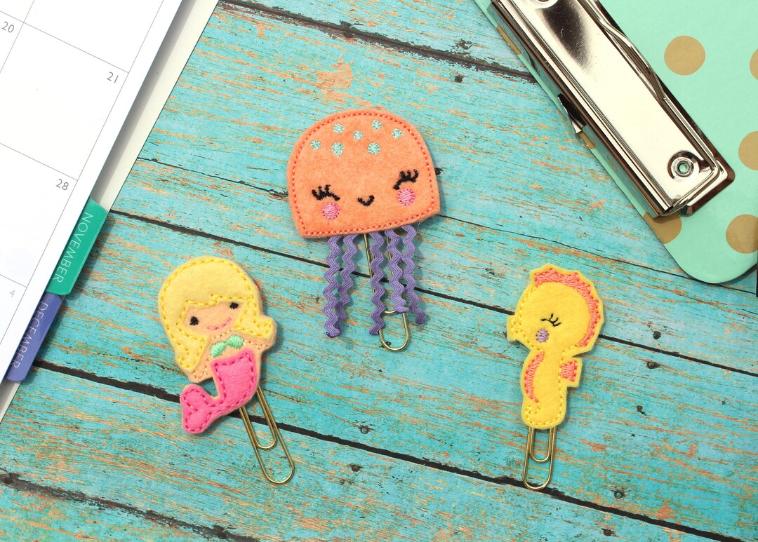 Planner Clips, Mermaid, Jellyfish, Seahorse, Planner Accessories, Party ...