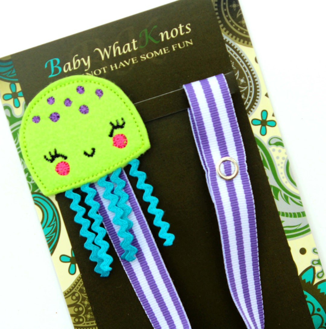 Jellyfish Pacifier Clip, Ocean, Sea, Nautical, Pacifier Holder, Binky ...