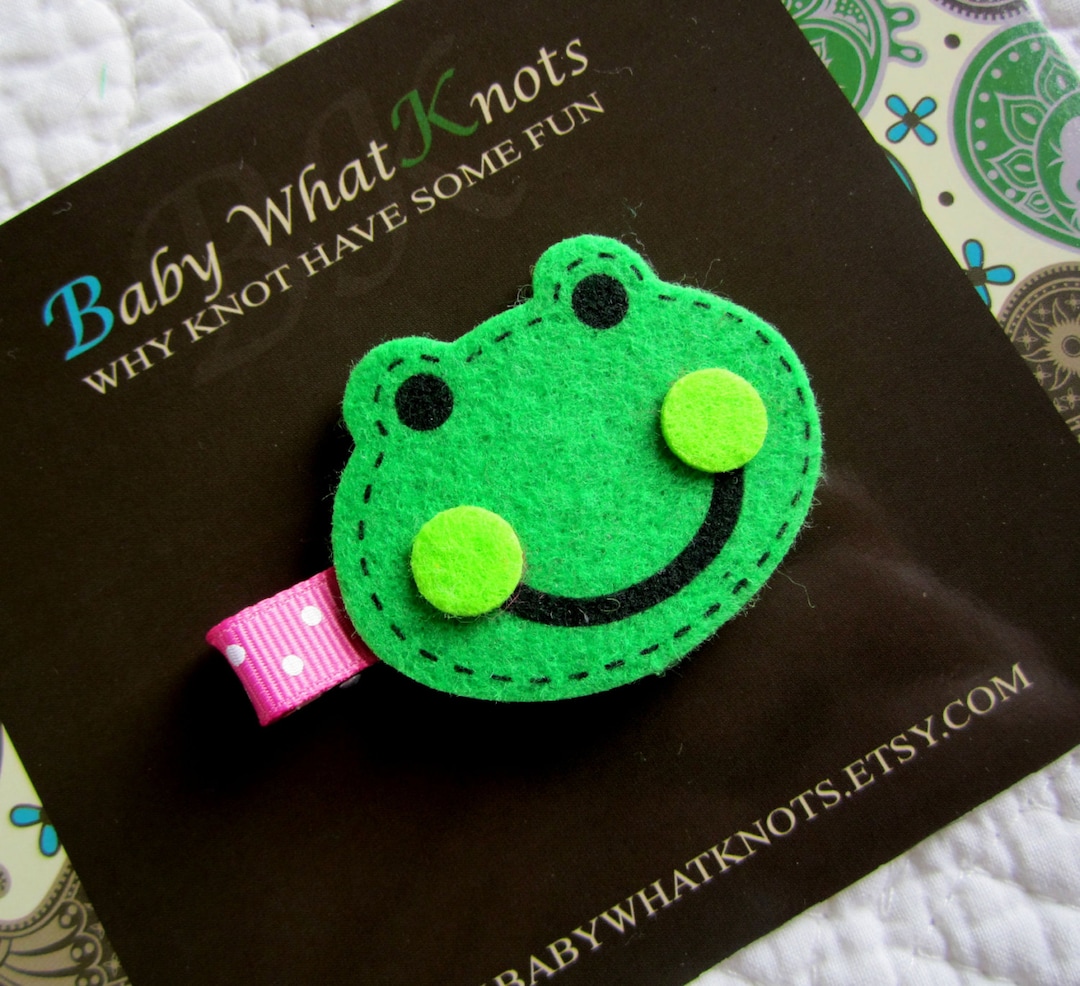 Frog Hair Clip, Baby Hair Clippies, Girl Froggie Barrette - Etsy