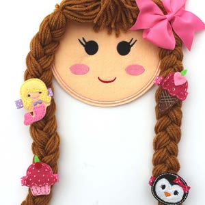 Doll Face Hair Clip Holder, Doll Face Bow Holder, Blonde, Brunette, Red ...