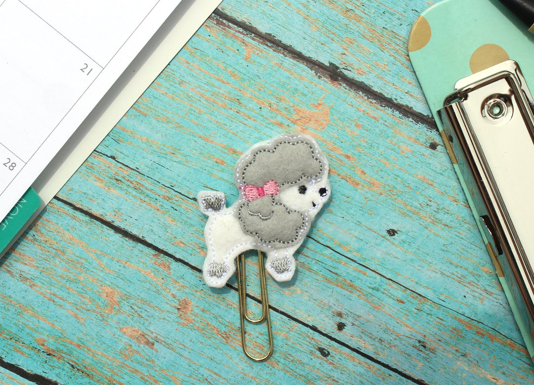 Poodle Planner Clip, Dog, Planner Accessories, Party Favor, Bookmark ...