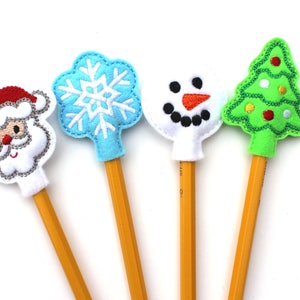 Christmas Pencil Topper Set, Christmas Pencil Toppers, Felt Pencil ...