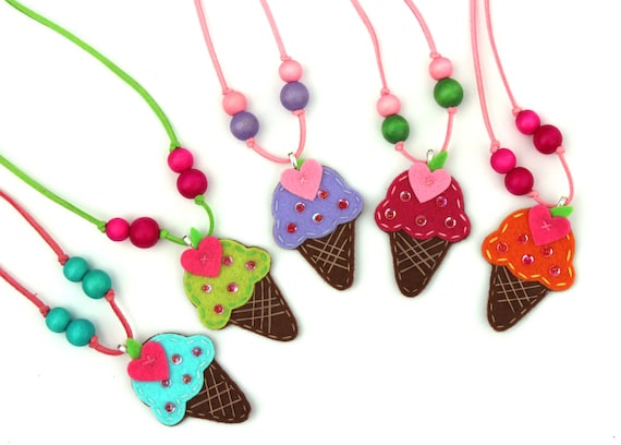 Ice Cream Necklace Kids Necklace Little Girls Jewelry Party | Etsy