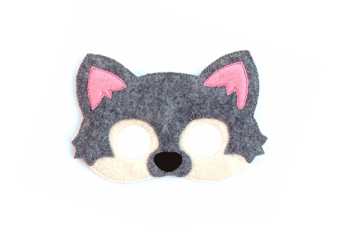 Kids Grey Wolf Mask Wolf Costume Dog Felt Mask Kids Face Mask - Etsy