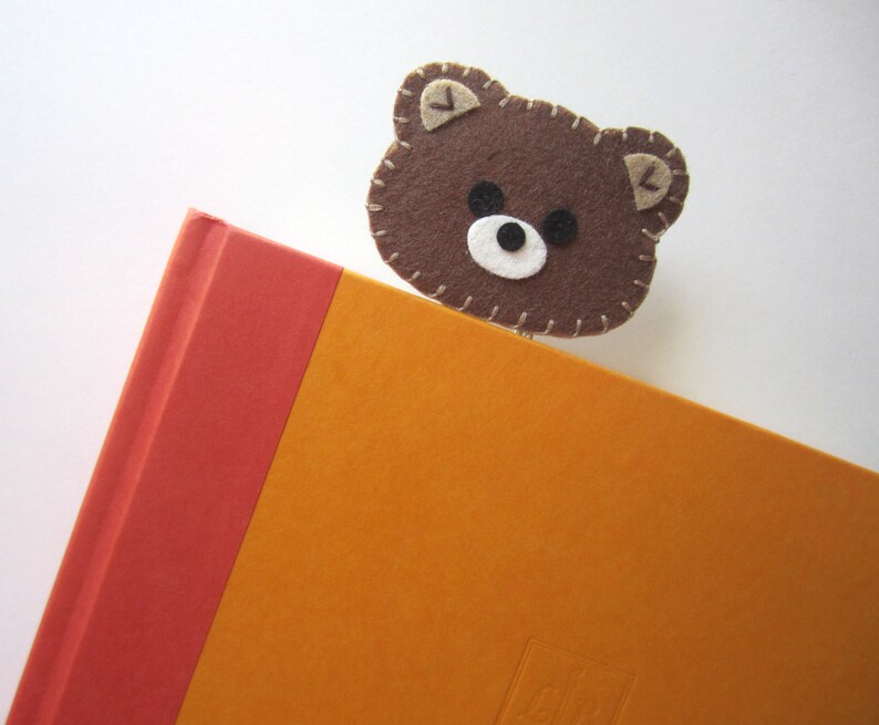 Extra LARGE Paperclip Bookmark Brown Bear Bookmark Felt | Etsy