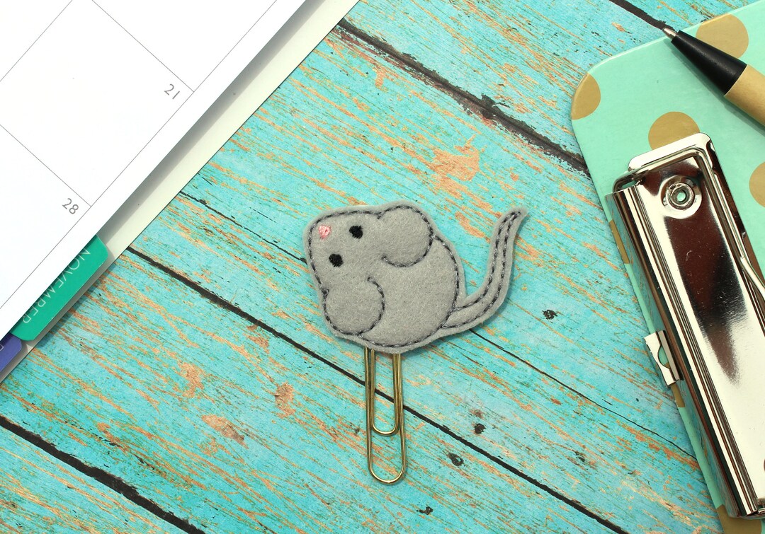Mouse Planner Clip, Animal, Planner Accessories, Party Favor, Bookmark ...
