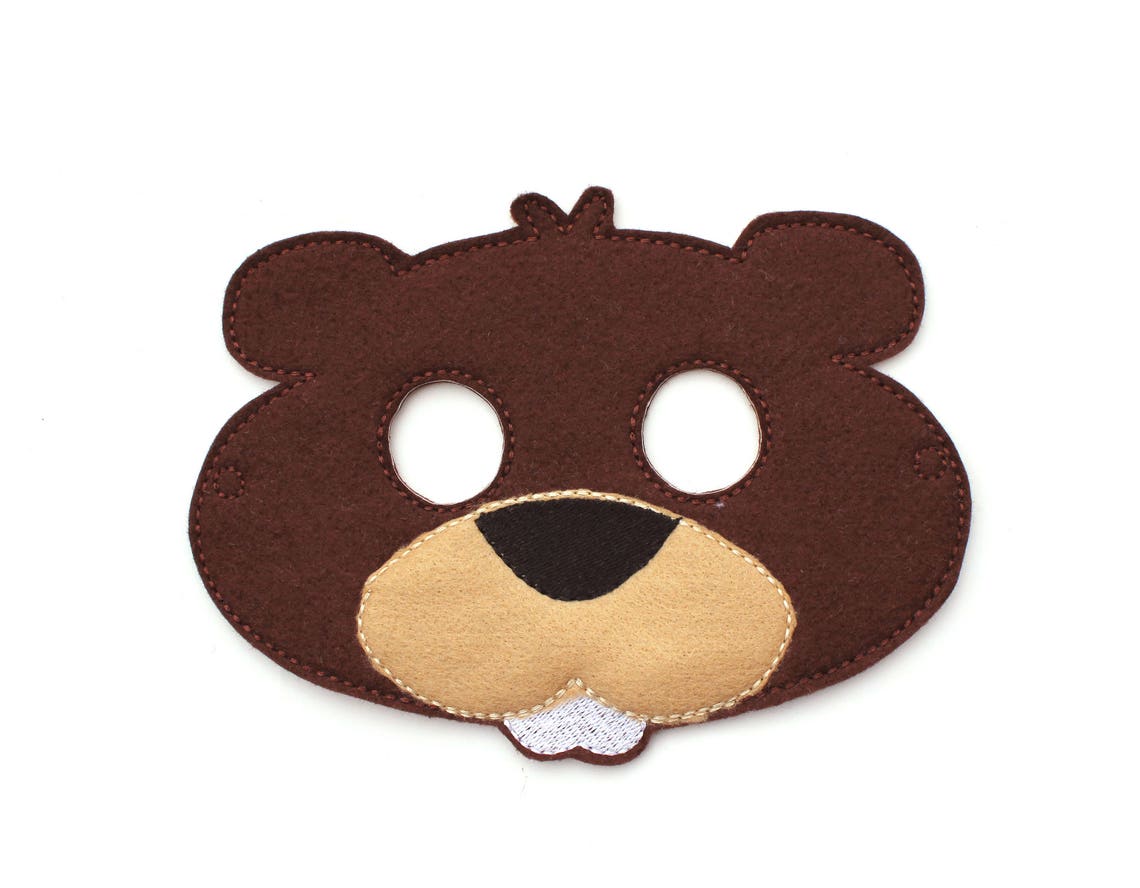 Kids Beaver Mask Beaver Costume Forest Felt Mask Kids Face | Etsy