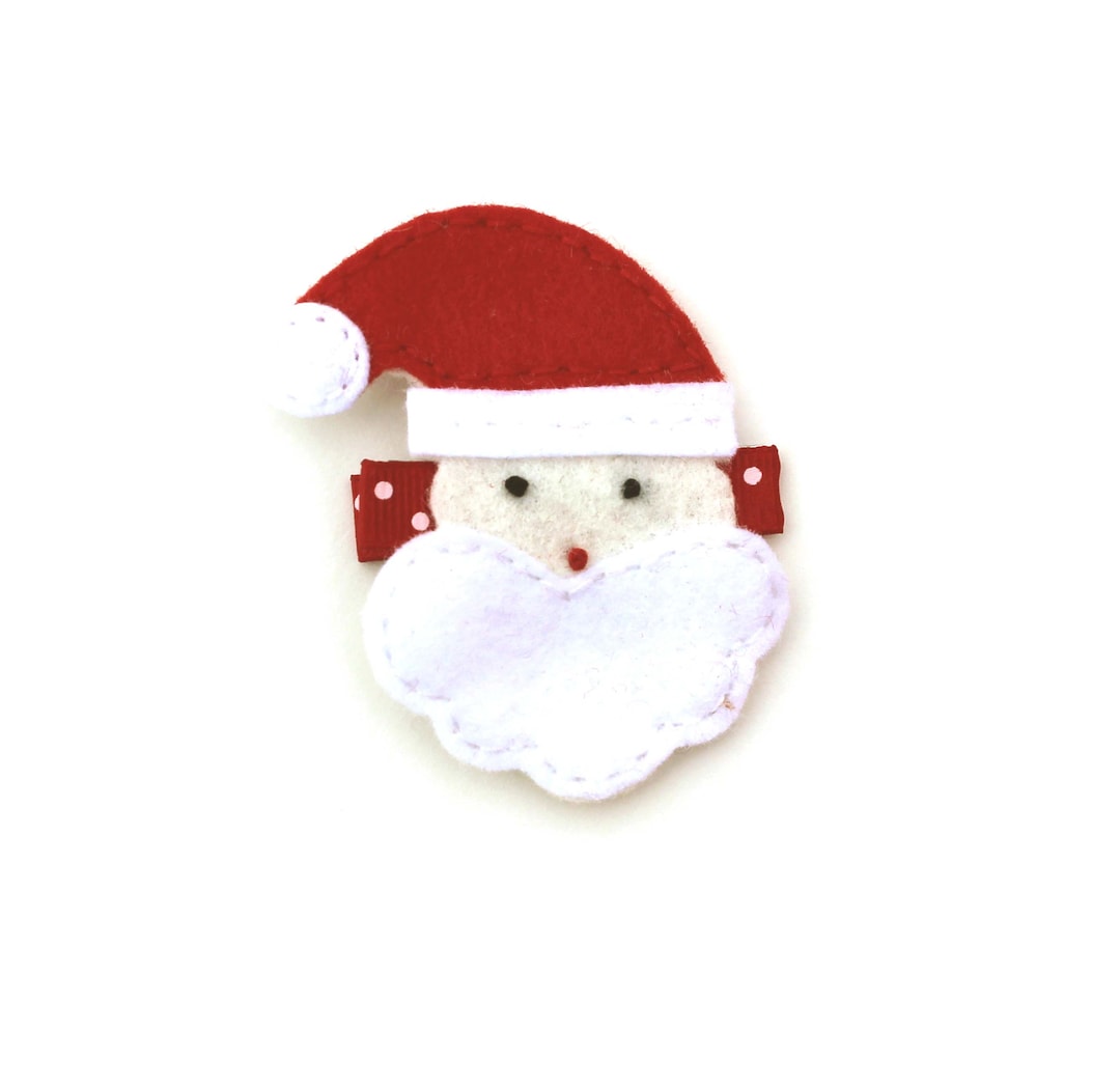 Holiday Santa Hair Clip, Baby Hair Clippies, Girl Barrette - Christmas ...