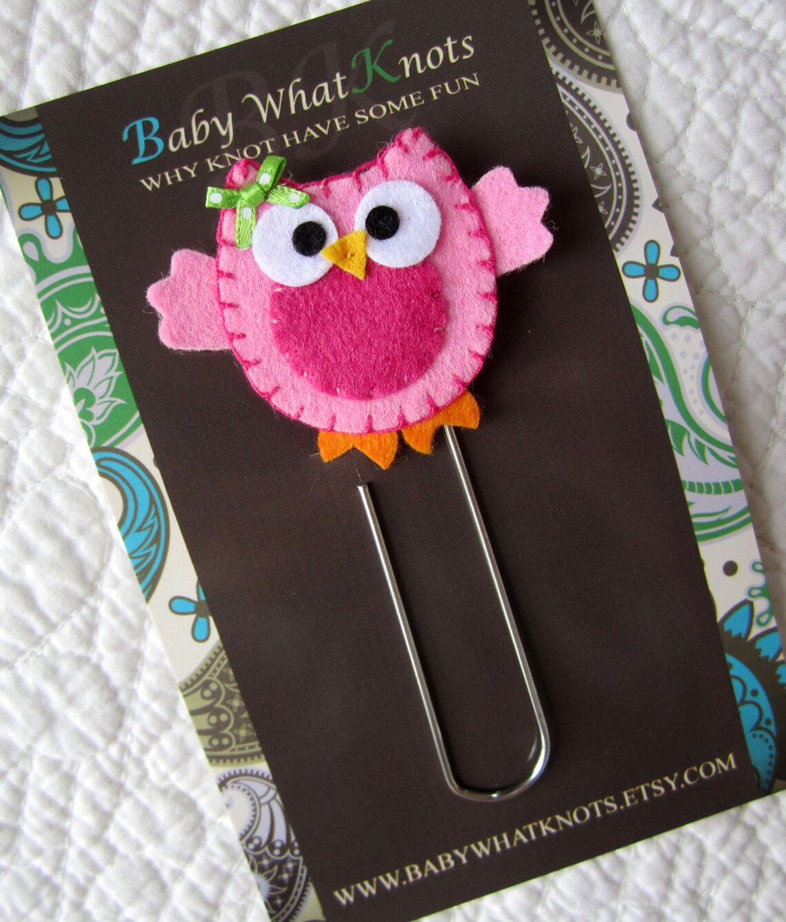 Extra LARGE Paperclip Bookmark Owl Bookmark Kids Felt - Etsy