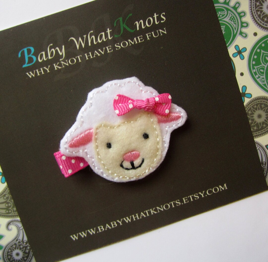 Sheep Hair Clip, Baby Hair Clippies, Farm Animal Girl Barrette ...
