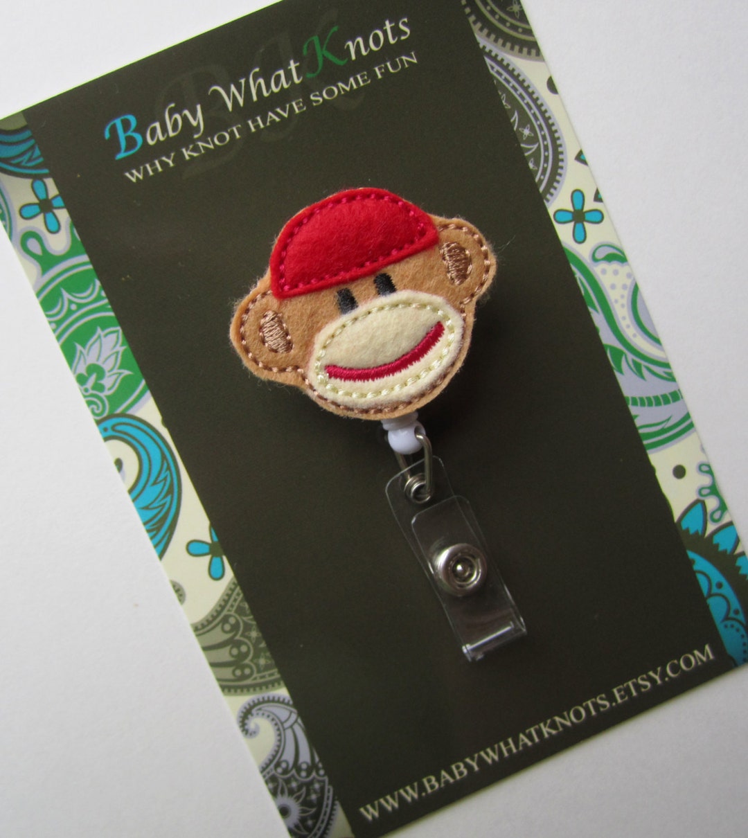 Retractable ID Badge Holder, Monkey Badge Reel, Nurse, Doctor, Teacher ...