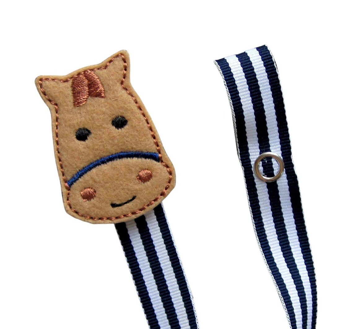Baby Boy Horse Clip, Navy Blue Horse Pacifier Clip, Horsey Pacifier ...