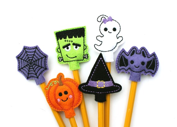 Halloween Pencil Topper Set Halloween Pencil Toppers Felt - Etsy