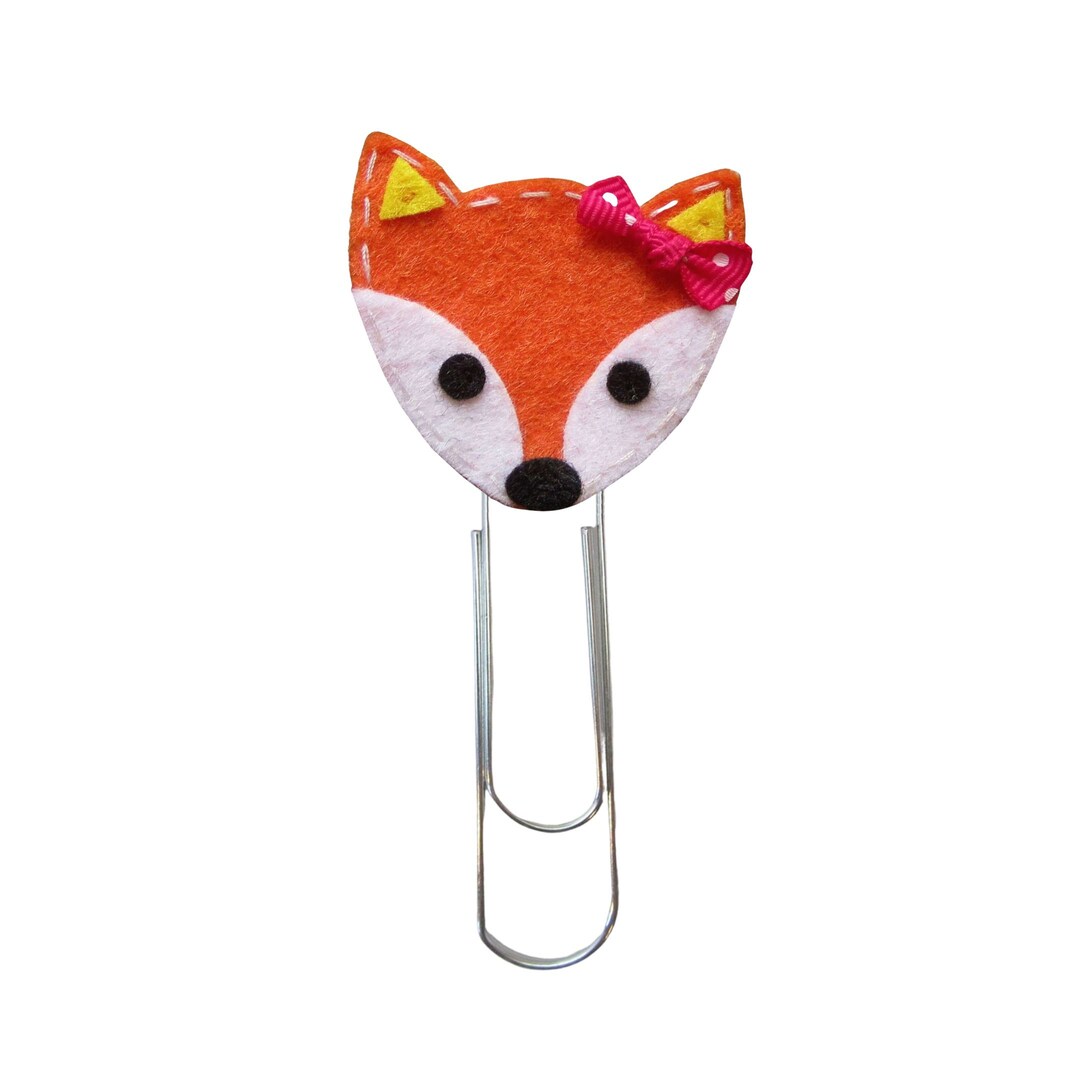 Extra LARGE Paperclip Bookmark, Fox Bookmark, Kids Felt Bookmark ...