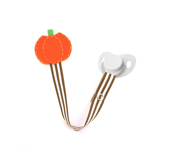 Pumpkin Pacifier Clip Halloween Thanksgiving Pacifier | Etsy