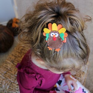 Thanksgiving Hair Clip, Turkey Hair Clip, Baby Hair Clippies, Girl ...