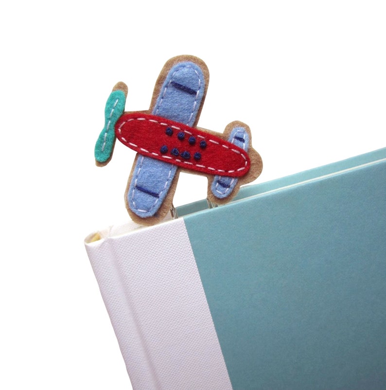 Extra LARGE Paperclip Bookmark Airplane Bookmark Felt - Etsy