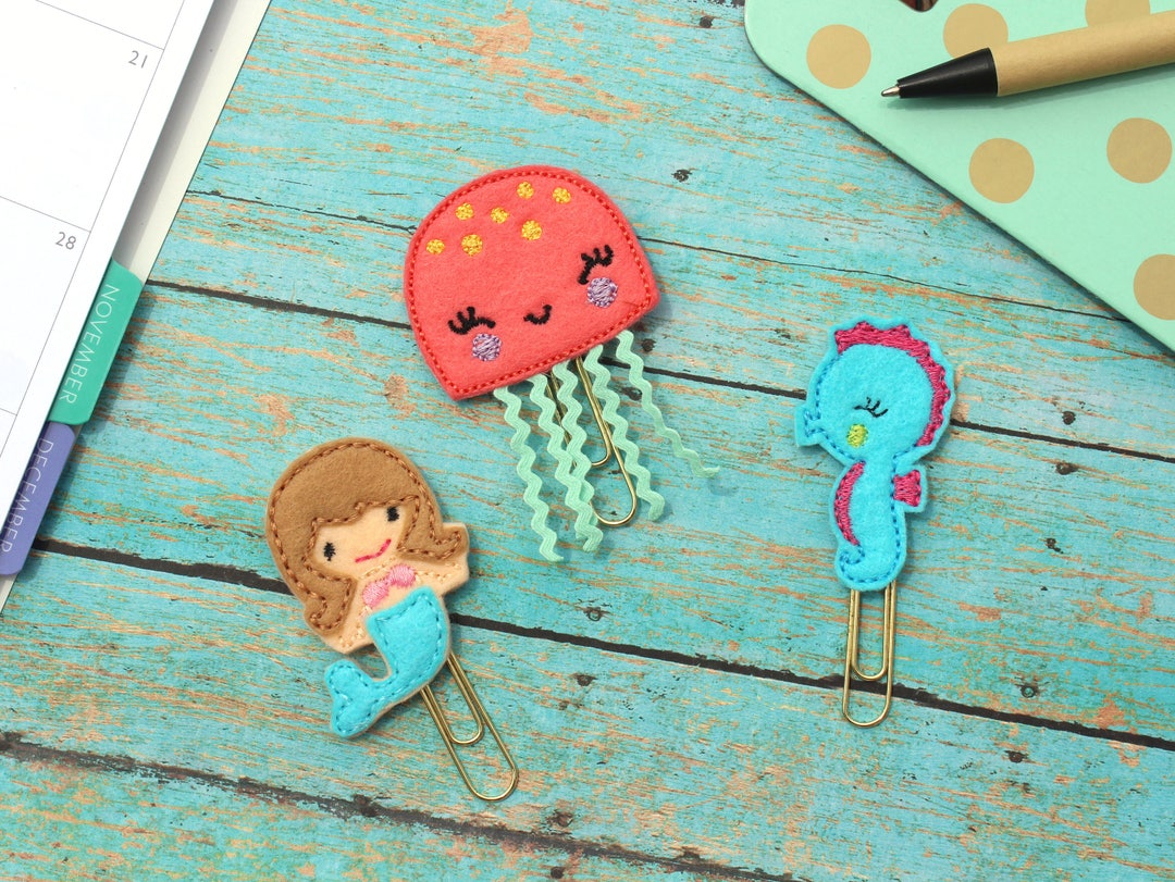 Planner Clips, Mermaid, Jellyfish, Seahorse, Planner Accessories, Party ...