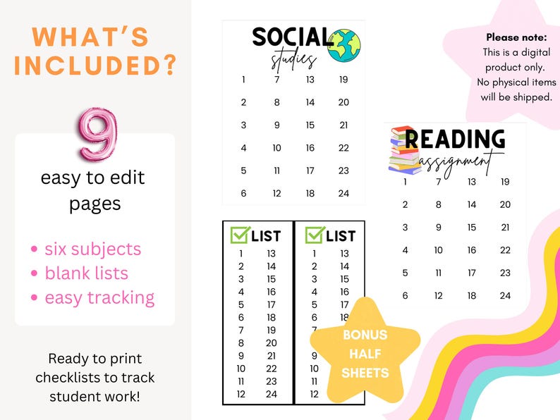 Editable Classroom Checklist Templates – Digital, Instant Download ...