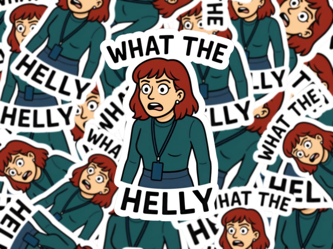 What the Helly Sticker | Severance TV Show Merch | Glossy Vinyl - Etsy UK