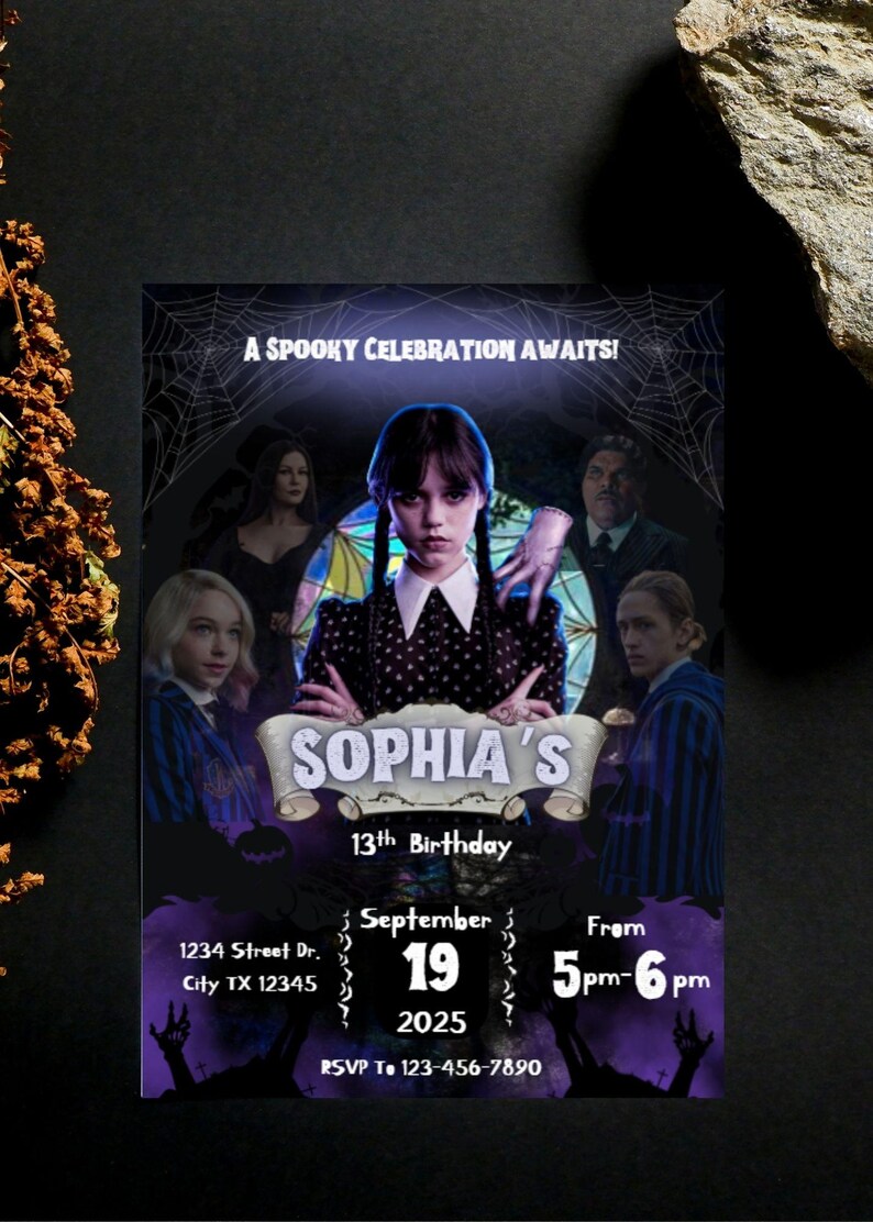 Wednesday Addams Birthday Invitation - Etsy