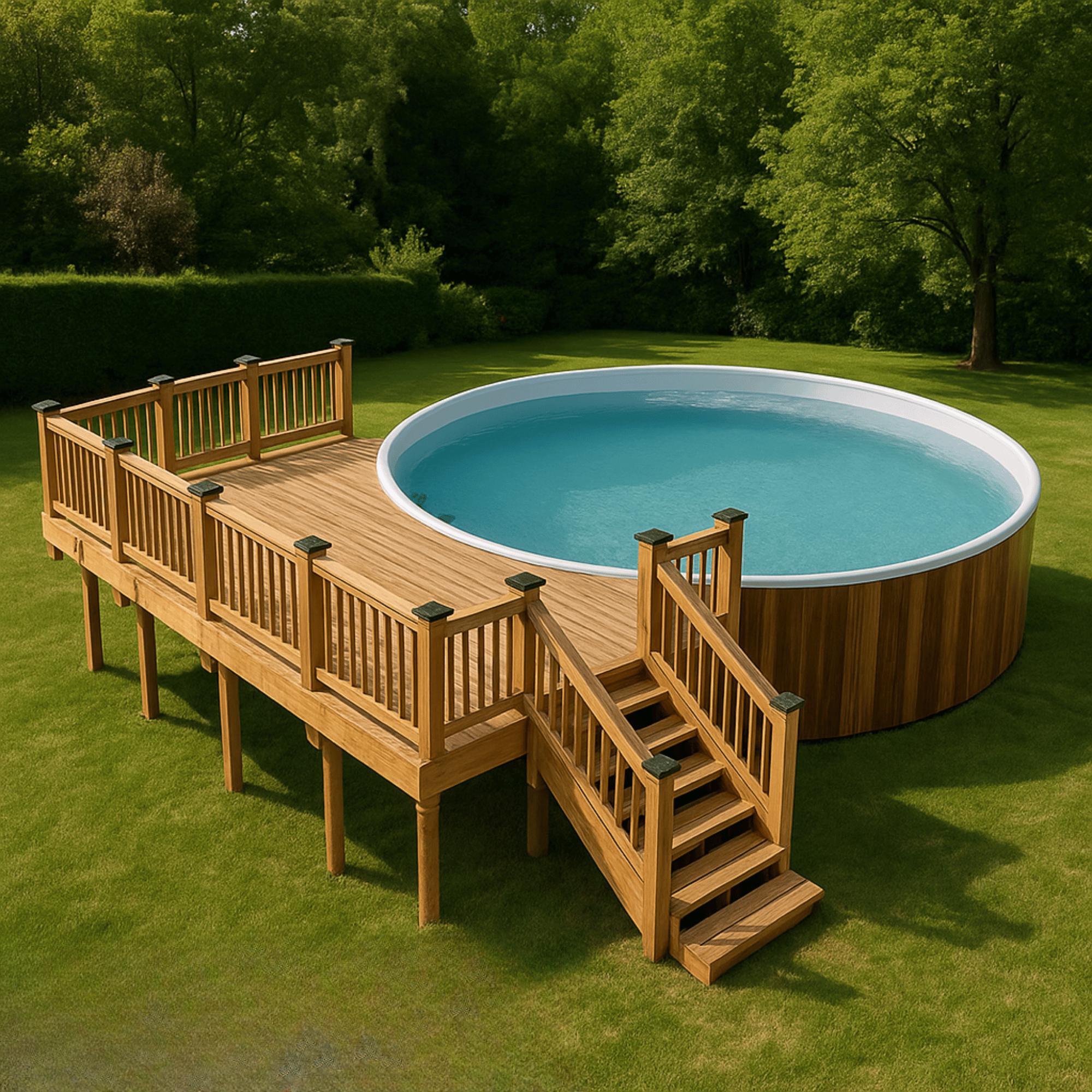 12x16 Pool Deck DIY Plan for 21' Round Pool – PDF Build Guide + Cut ...