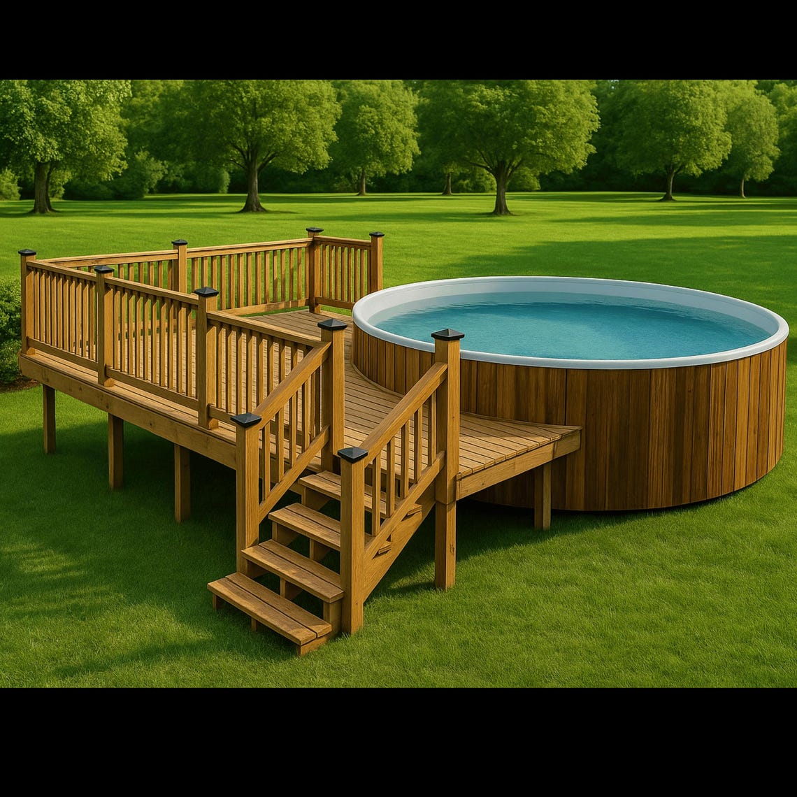 12x16 Pool Deck DIY Plan for 21' Round Pool – PDF Build Guide + Cut ...