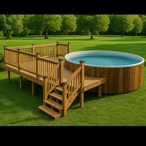 12x16 Pool Deck DIY Plan for 21' Round Pool – PDF Build Guide + Cut ...