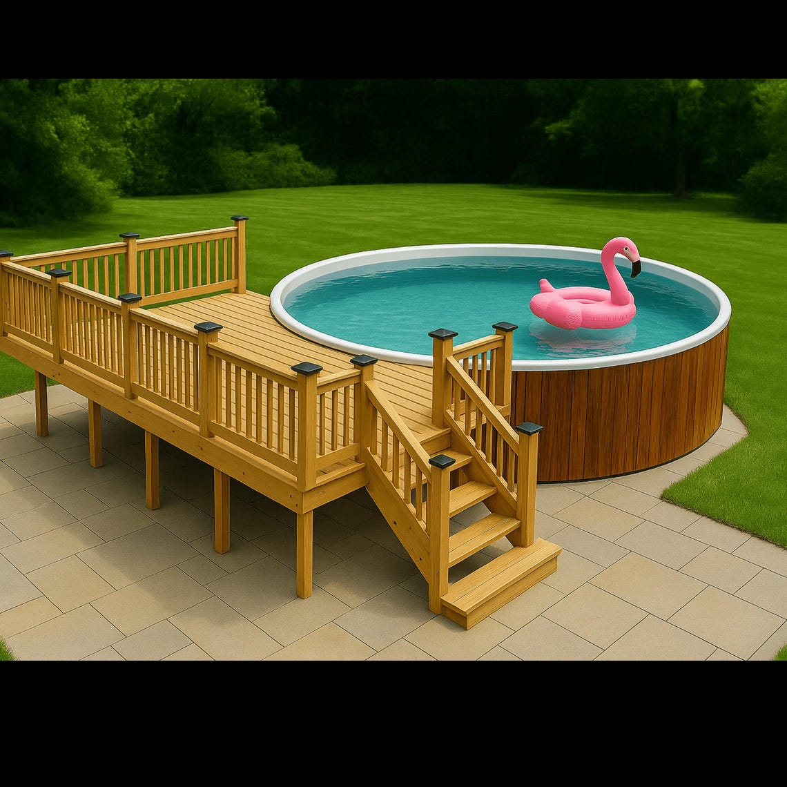 8x12 Pool Deck DIY Plan for 24 Round Pool – PDF Build Guide + Cut List ...