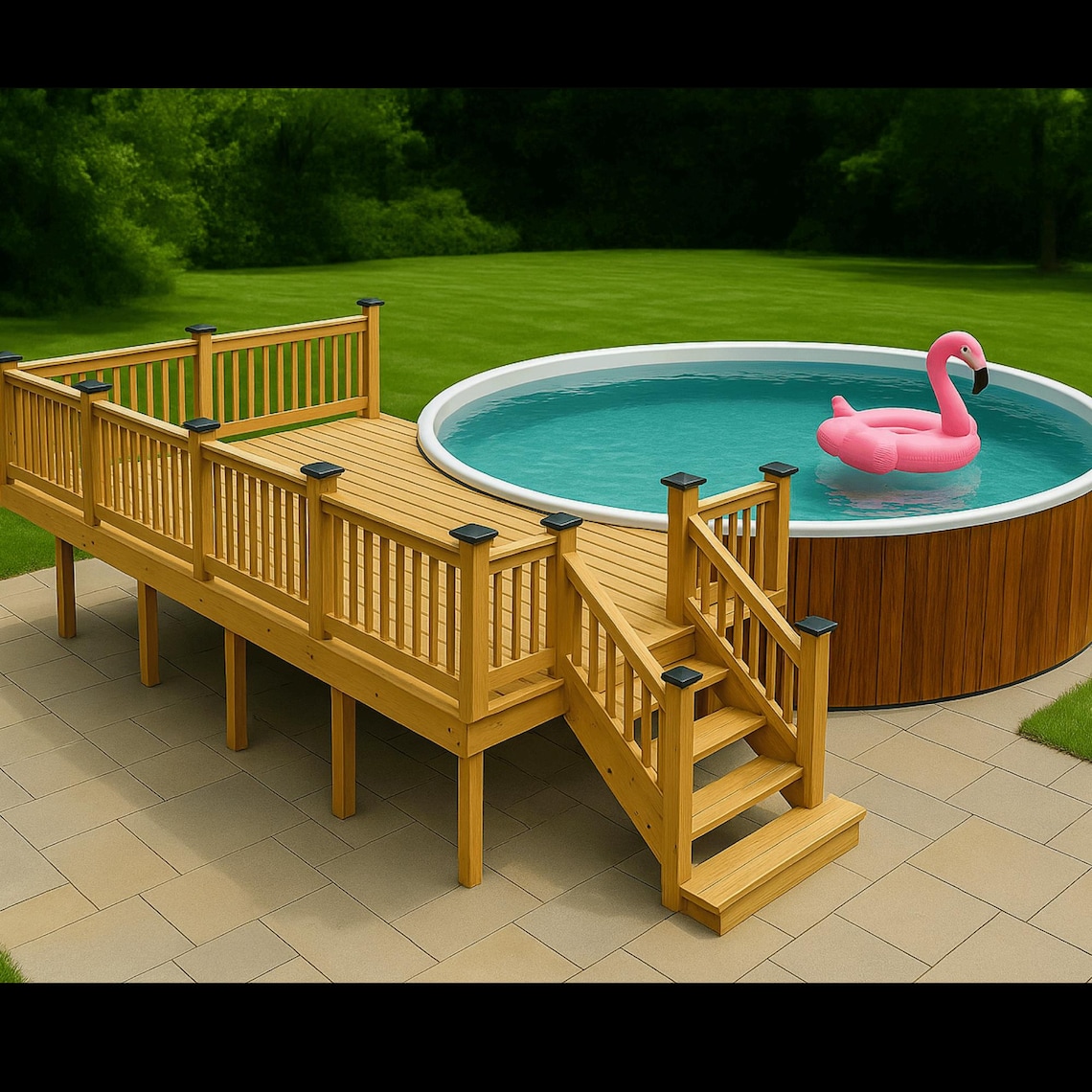 8x12 Pool Deck DIY Plan for 24 Round Pool – PDF Build Guide + Cut List ...