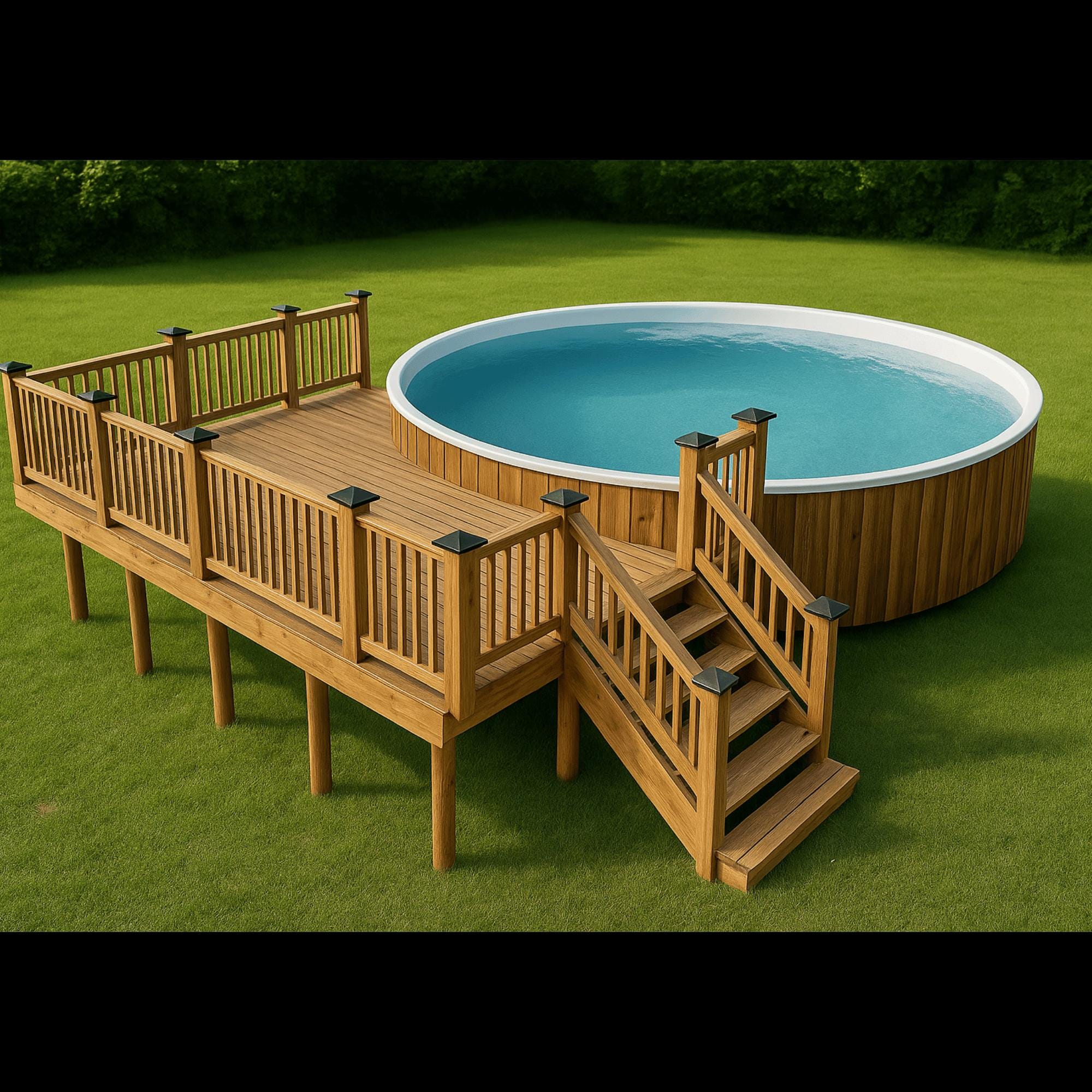 12x16 Pool Deck DIY Plan for 21' Round Pool – PDF Build Guide + Cut ...